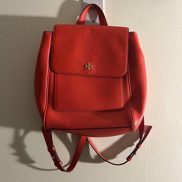 Tory Burch | Bags | Tory Burch Red Leather Backpack | Poshmark